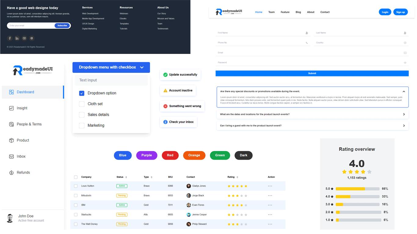 Tailwind CSS Landing Page | ReadymadeUI